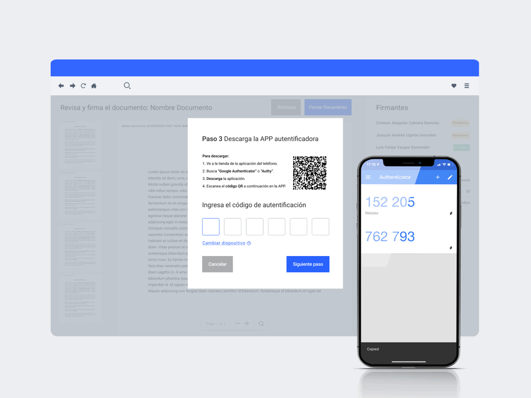 Autenticación multifactor MFA en firma electrónica de Webdox | Webdox CLM
